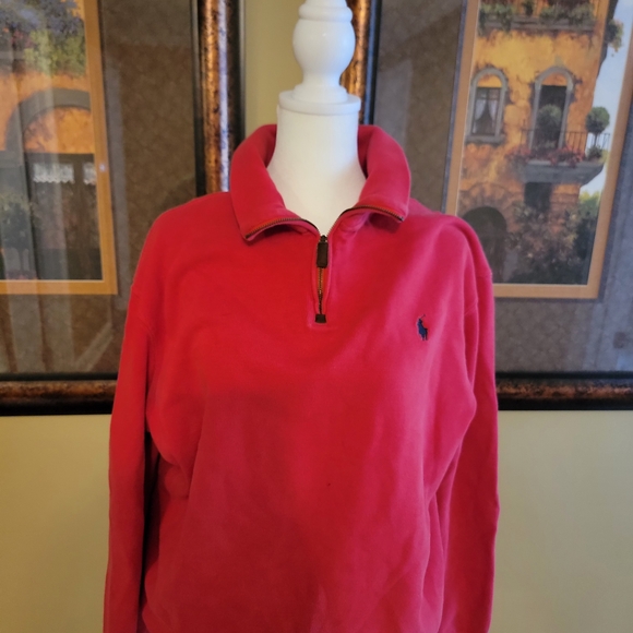 Polo Ralph Lauren | Shirts | Polo Ralph Lauren Red Halfzip Sweater ...